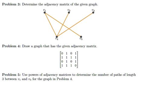 Solved Problem Determine The Adjacency Matrix Of The Given Graph