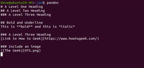 how to use pandoc to convert files on the linux command line