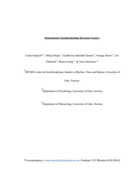 [pdf] sensorimotor synchronization increases groove