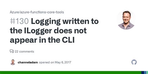 Logging Written To The ILogger Does Not Appear In The CLI Issue 130