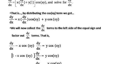 how to find dy dx by implicit differentiation given a similar equation as y sin xy sciencing