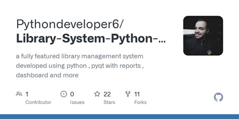 GitHub Pythondeveloper6 Library System Python PyQt5 A Fully Featured