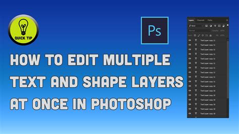 how to edit multiple text layers at once in photoshop quick tip photoshop video tutorials