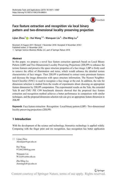 face feature extraction and recognition via local binary pattern and two dimensional locality