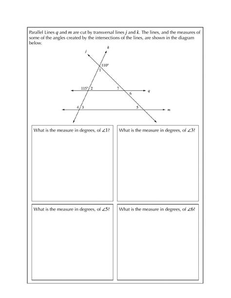 parallel lines cut by a transversal mcas problem worksheet live worksheets