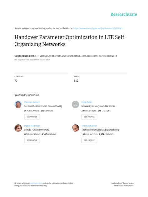 toaz info handover optimization lte pr pdf simulation mathematical optimization