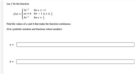 solved let f be the function f x {[3x 1 for x
