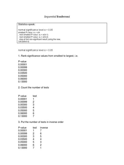 sequential bonferroni method pdf