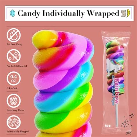 Unicorn Candy Lollipops Individually Wrapped Bulk 20pk Swirl Lollipop Rainbow Candy Unicorn