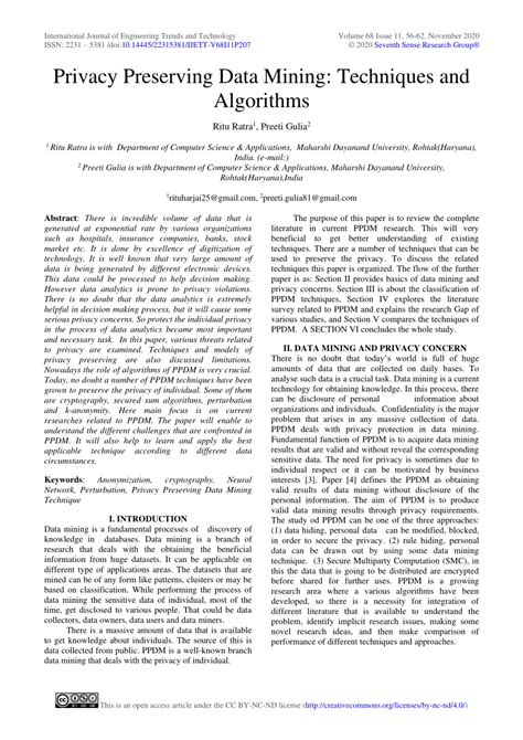 pdf privacy preserving data mining techniques and algorithms