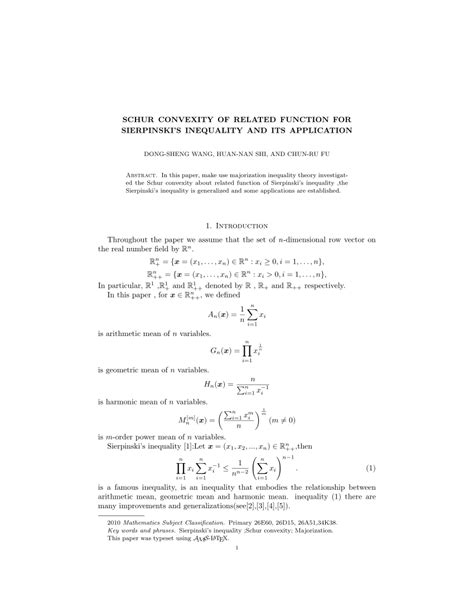 pdf schur convexity of related function for sierpinski s inequality and its application