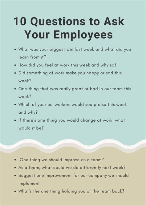 The 10 Questions To Ask Your Employees