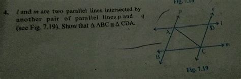 two parallel lines l and m are intersected by another pair of parallel lines p and q as in the