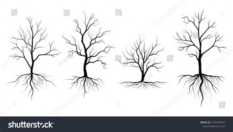 Abstract Tree With Roots And Branches Silhouette Esljobstation