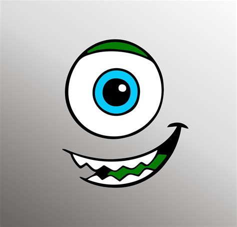 Mike Wazowski Face Svg Monster Inc Svg Cartoon Face Svg Files For The