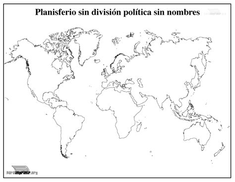 Planisferio sin división política sin nombres en PDF 2025