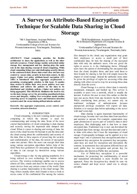 pdf ijert a survey on attribute based encryption technique for scalable data sharing in cloud