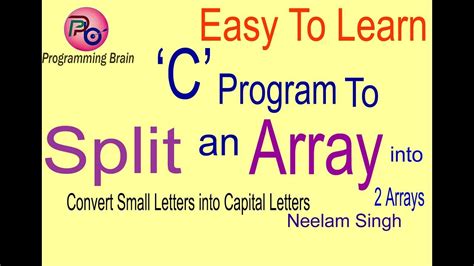 split an array into two arrays in c language by programming brain youtube