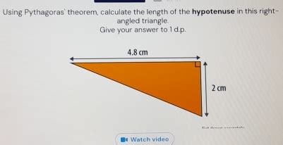 Solved Using Pythagoras Theorem Calculate The Length Of The