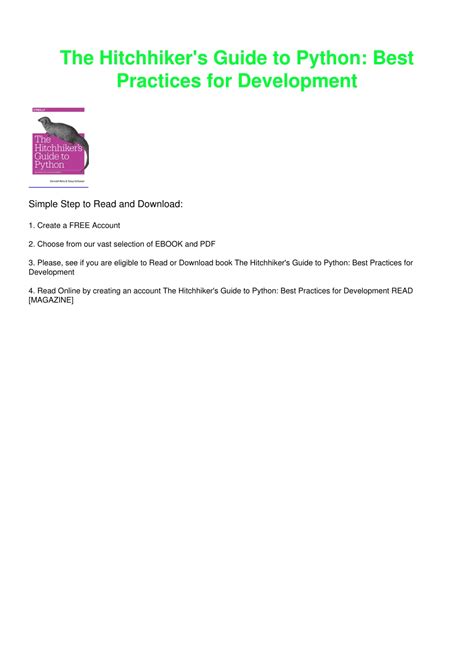 ppt pdf book the hitchhiker s guide to python best practices for development powerpoint
