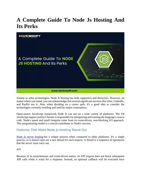 PPT A Complete Guide To Node Js Hosting And Its Perks PowerPoint
