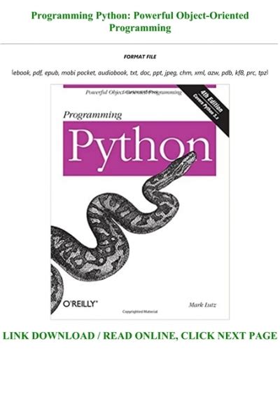 pdf download programming python powerful object oriented programming pre order