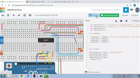 Display de 7 segmentos cátodo común controlado por tarjeta arduino y
