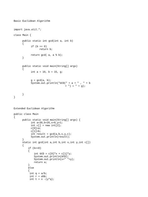 euclidean algorithm pdf