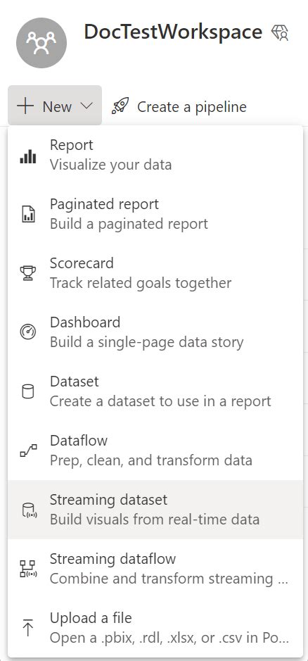 load data in a power bi streaming dataset and build a dataflows monitoring report with power bi