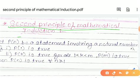 second principle of mathematical induction youtube