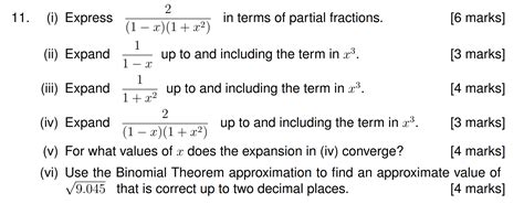 algebra precalculus express in partial fractions and expand the terms using binomial expansion