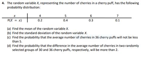 solved 4 the random variable x representing the number of