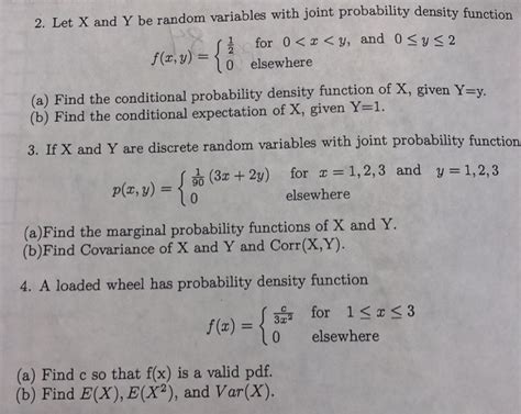 let x and y be two random variables with joint probab