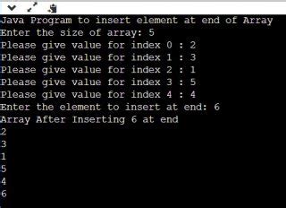 Java Program To Insert An Element At End Of An Array Tutorial World
