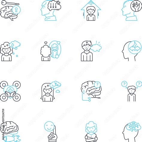 Cognitive Ability Linear Icons Set Intelligence Comprehension Memory