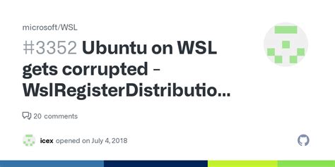 Ubuntu On WSL Gets Corrupted WslRegisterDistribution Failed With