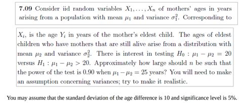 solved 7 09 consider iid random variables x1 … xn of