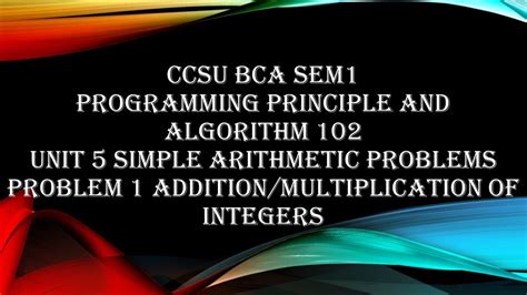 CCSU BCA SEM 1 PROGRAMMING PRINCIPLES AND ALGORITHM PPA UNIT 6