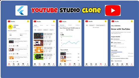 Flutter UI Practicing Youtube Studio App Clone Using Flutter YouTube