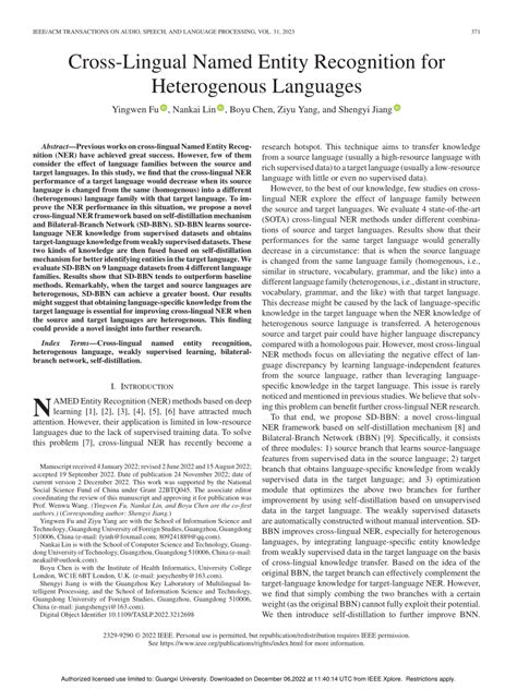 pdf cross lingual named entity recognition for heterogenous languages