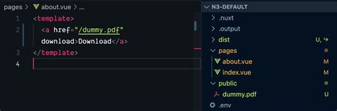 vue js how to add a link to download a file in a md file using nuxt3 and nuxt content stack