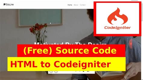html theme to codeigniter framework in 20mins source code youtube