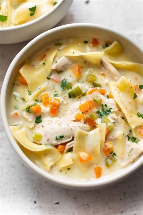 Easy Creamy Chicken Noodle Soup • Salt And Lavender
