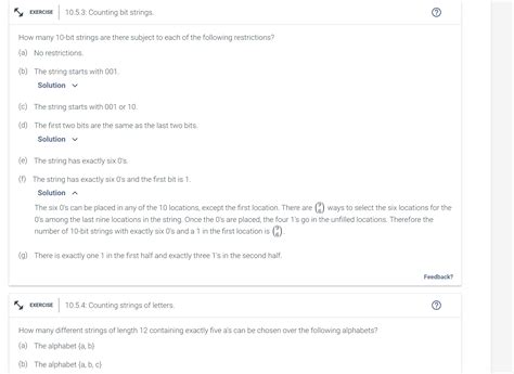 solved how many 10 bit strings are there subject to each of