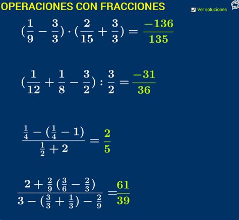 Ejemplo De Operaciones Con Fracciones Resueltas En Applet De GeoGebra