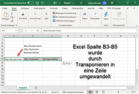 Excel Transponieren Umwandlung Spalte In Zeile Oder Zeile In Spalte