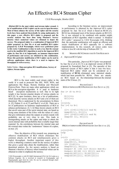 an effective rc4 stream cipher pdf
