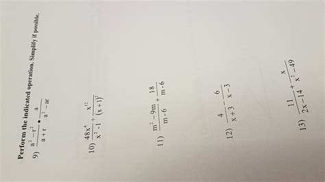solved perform the indicated operation simplify if possible