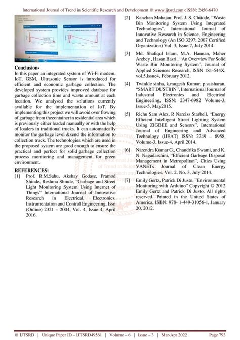Iot Based Garbage Monitoring System Pdf