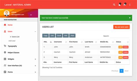 laramaterial laravel admin panel template php script inkthemes